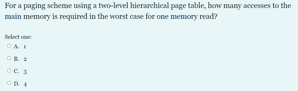 Solved For a paging scheme using a two-level hierarchical | Chegg.com