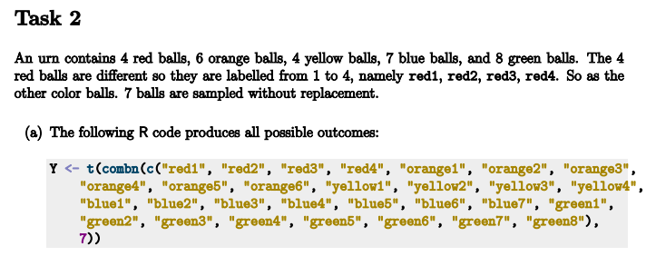 Solved Use R or R Studio to solve this question. An urn | Chegg.com