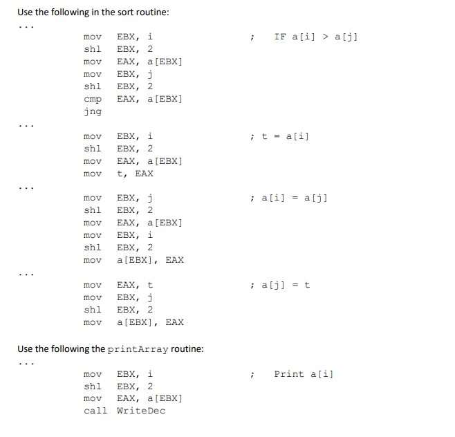 Solved Please write in assembly language. Please use | Chegg.com