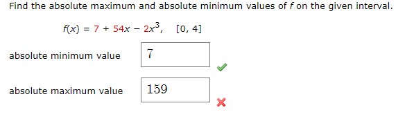 Solved Find the absolute maximum and absolute minimum values | Chegg.com