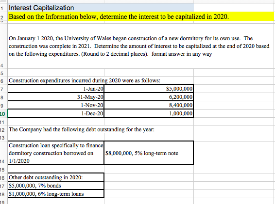 Solved 1 Interest Capitalization 2 Based on the Information | Chegg.com