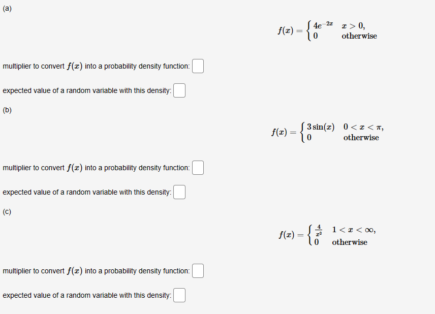 Solved Scale the functions to convert them into probability | Chegg.com