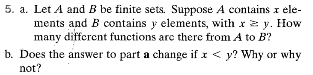 Solved 5. a. Let A and B be finite sets. Suppose A contains | Chegg.com