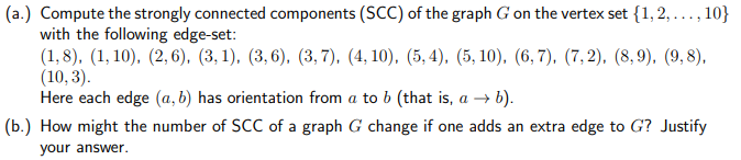 Solved (a.) Compute the strongly connected components (SCC) | Chegg.com