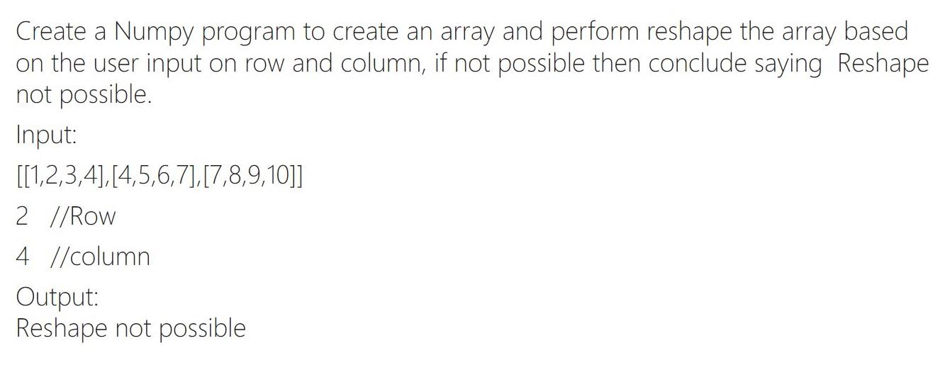 Solved Create A Numpy Program To Create An Array And Perform 9510