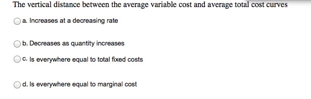 Solved The vertical distance between the average variable | Chegg.com