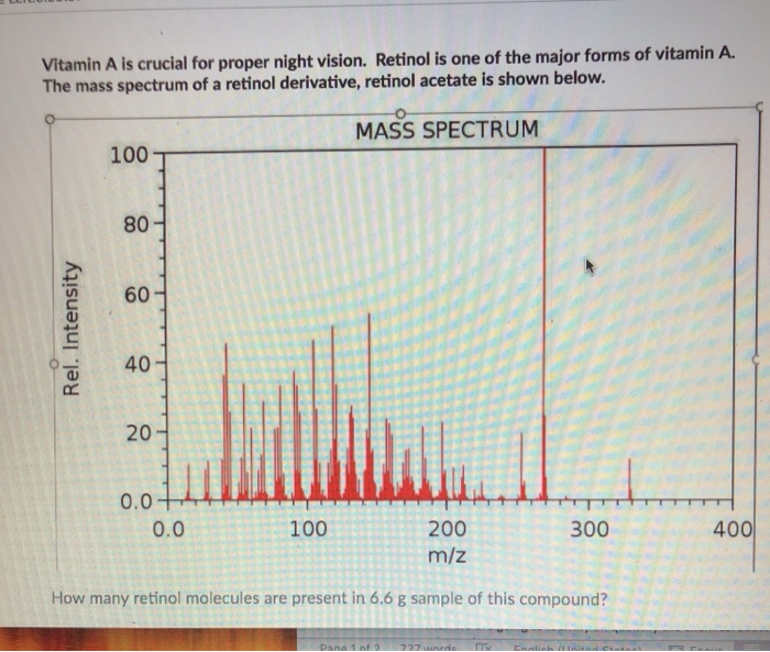 Solved Vitamin A is crucial for proper night vision. Retinol | Chegg.com