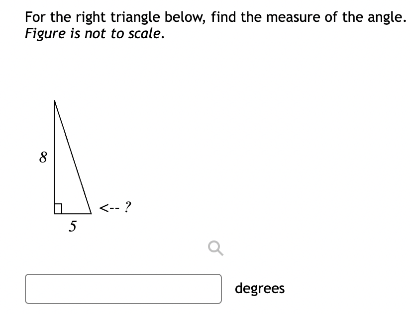 Solved For the right triangle below, find the measure of the | Chegg.com