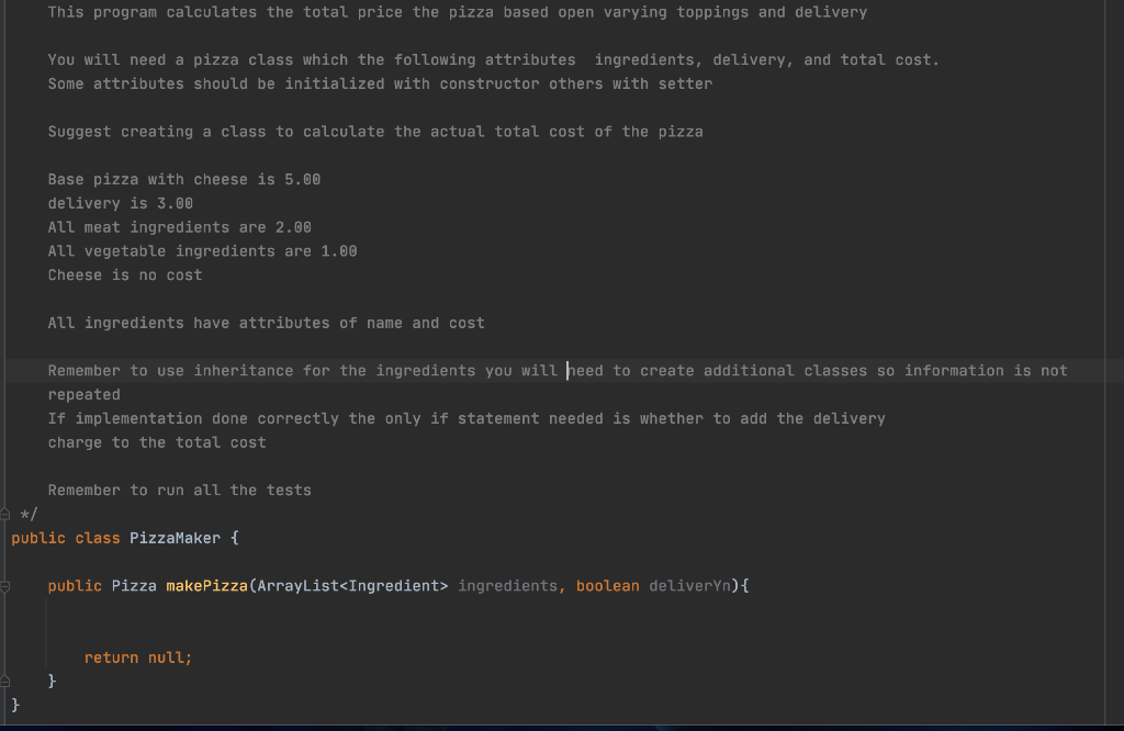 This program calculates the total price the pizza | Chegg.com