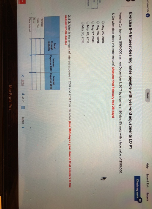 Solved Help Save & Exit 10 Check my work Exercise 9-4 | Chegg.com