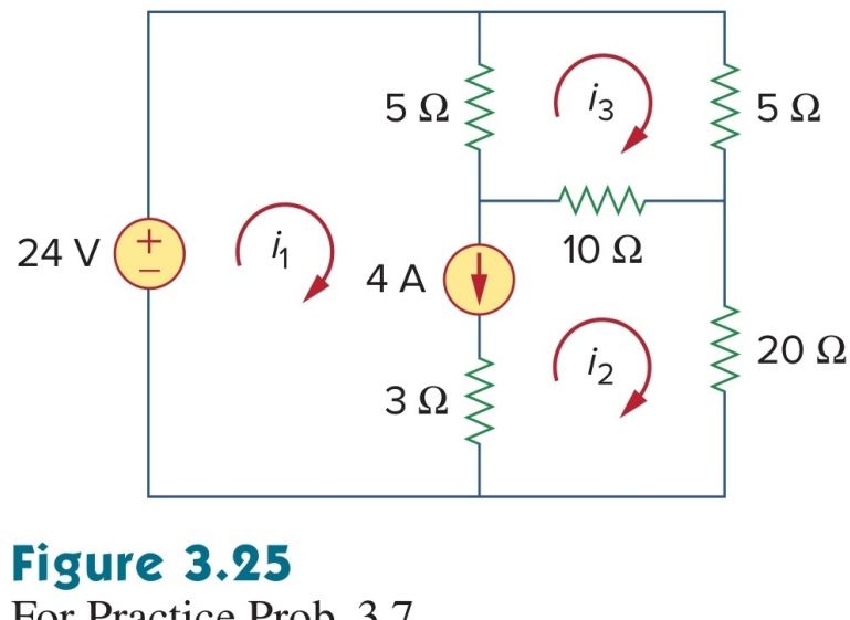 Solved Use Mesh Analysis To Determine I1i2 And I3 In Fig 5281