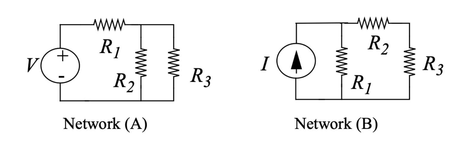 Solved For both networks shown below, calculate the voltage | Chegg.com