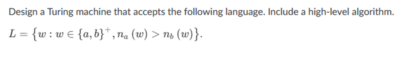 Solved Design a Turing machine that accepts the following | Chegg.com