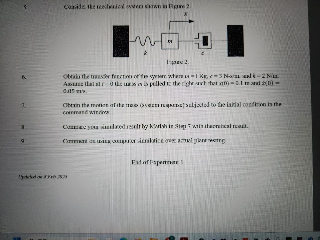 SEHS4653 Control System Analysis Experiment 1 : | Chegg.com