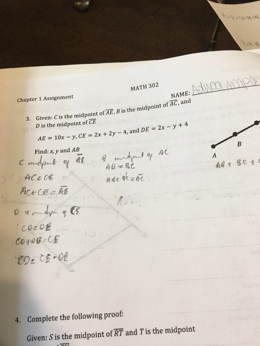Solved C is the midpoint of AE, B is the midpoint of AC, and | Chegg.com