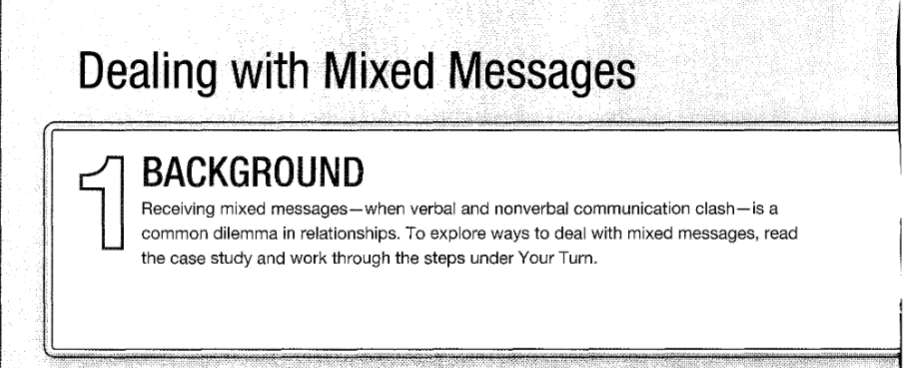 Solved Dealing with Mixed Messages BACKGROUND Receiving | Chegg.com