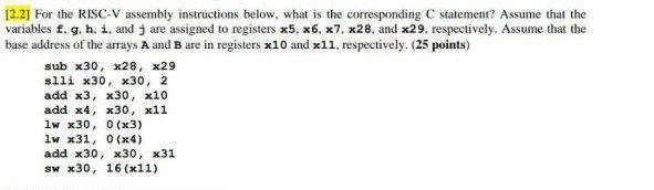 Solved [2.2For the RISC-V assembly instructions below, what | Chegg.com