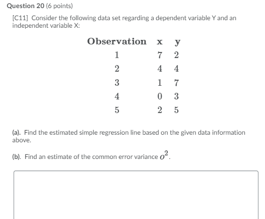 Solved Question 2016 points) [C11] Consider the following | Chegg.com