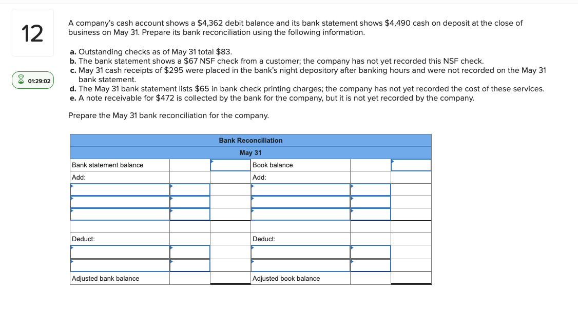 Solved A company's cash account shows a $4,362 debit balance | Chegg.com
