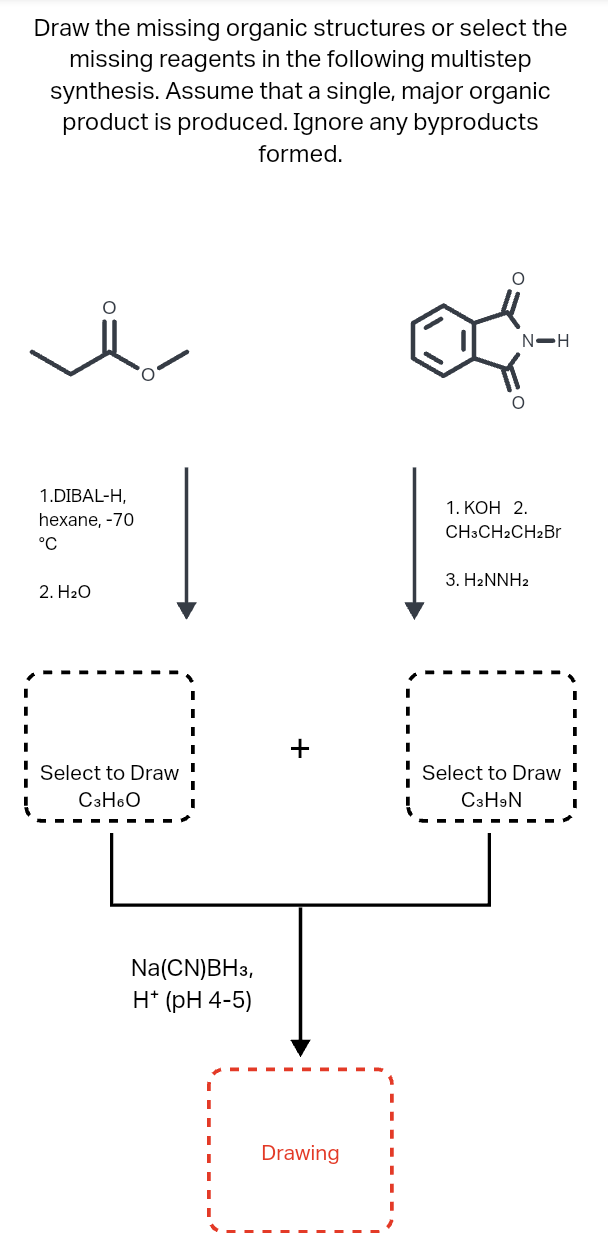 Solved Draw the missing organic structures or select the | Chegg.com