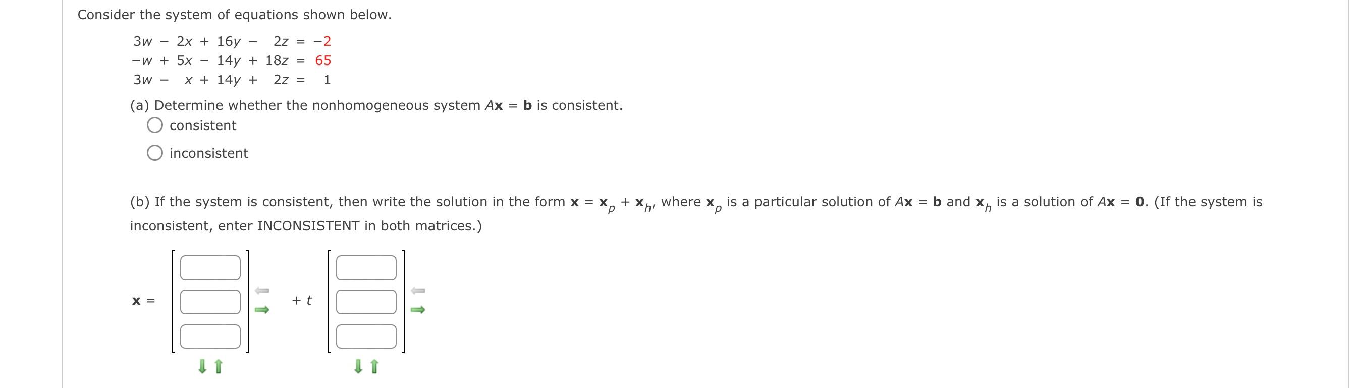 Solved Consider the system of equations shown below. | Chegg.com