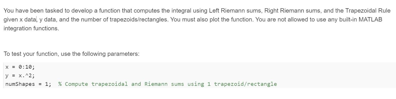 Solved Matlab code for non-hardcoded numShapes. If numShapes | Chegg.com