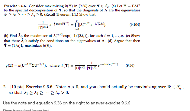 Exercise 9.6.6. Consider maximizing h(Y) in (9.36) | Chegg.com