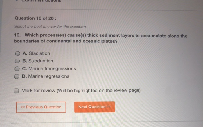 Solved Question 1 of 20: Select the best answer for the | Chegg.com