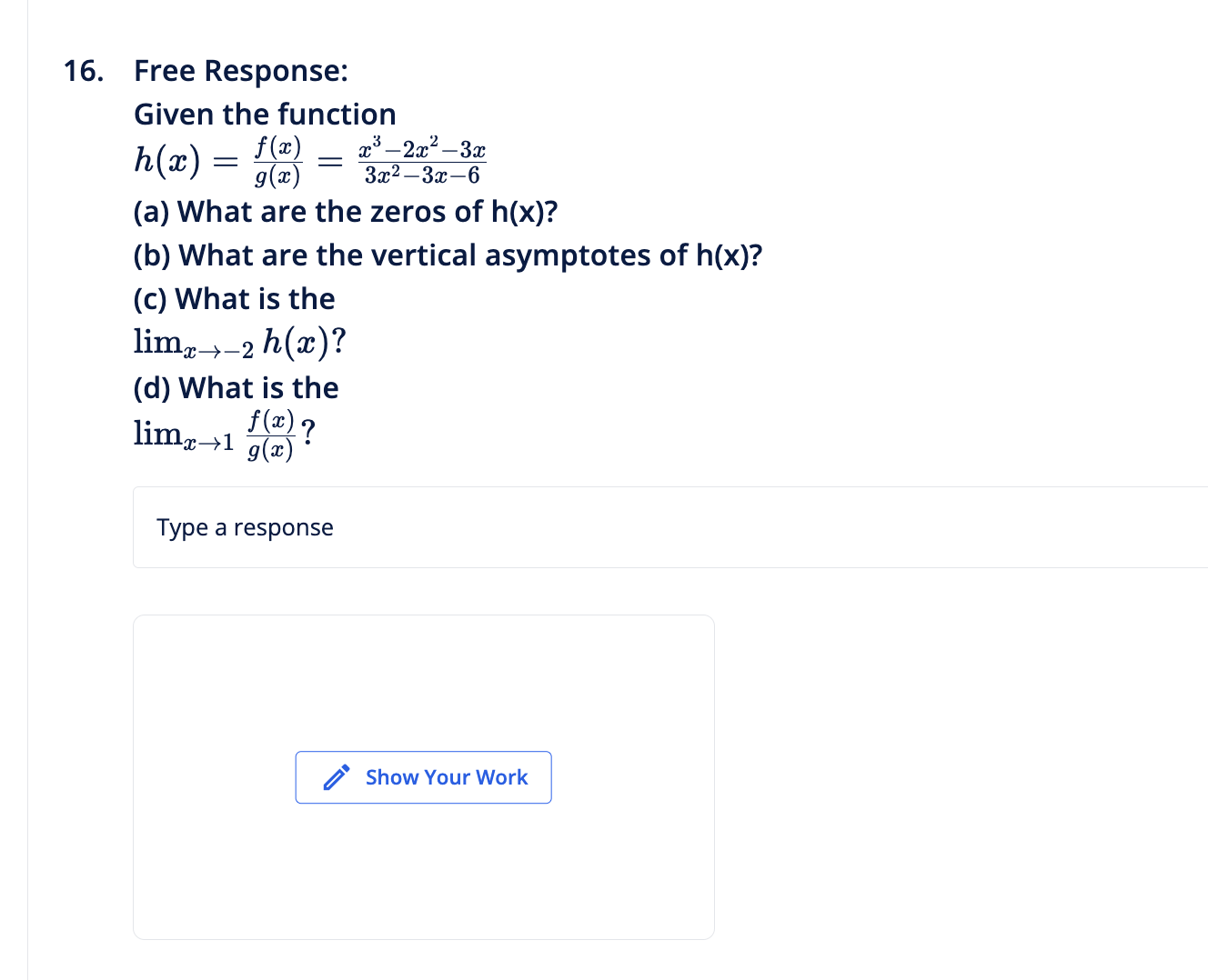 Solved Free Response: Given the function | Chegg.com