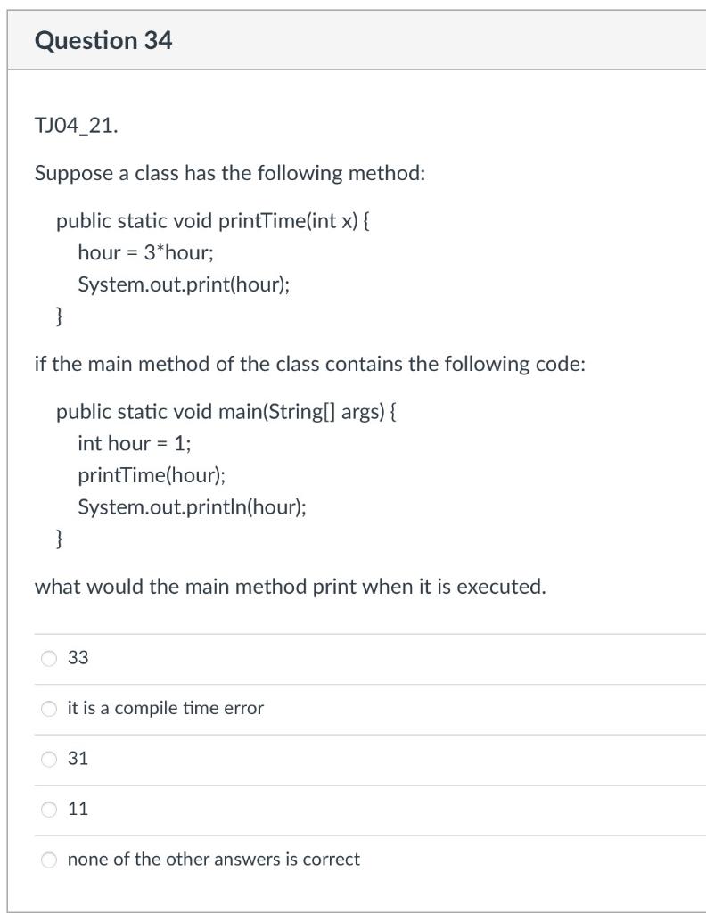 Solved Question 34 TJ04_21. Suppose a class has the | Chegg.com