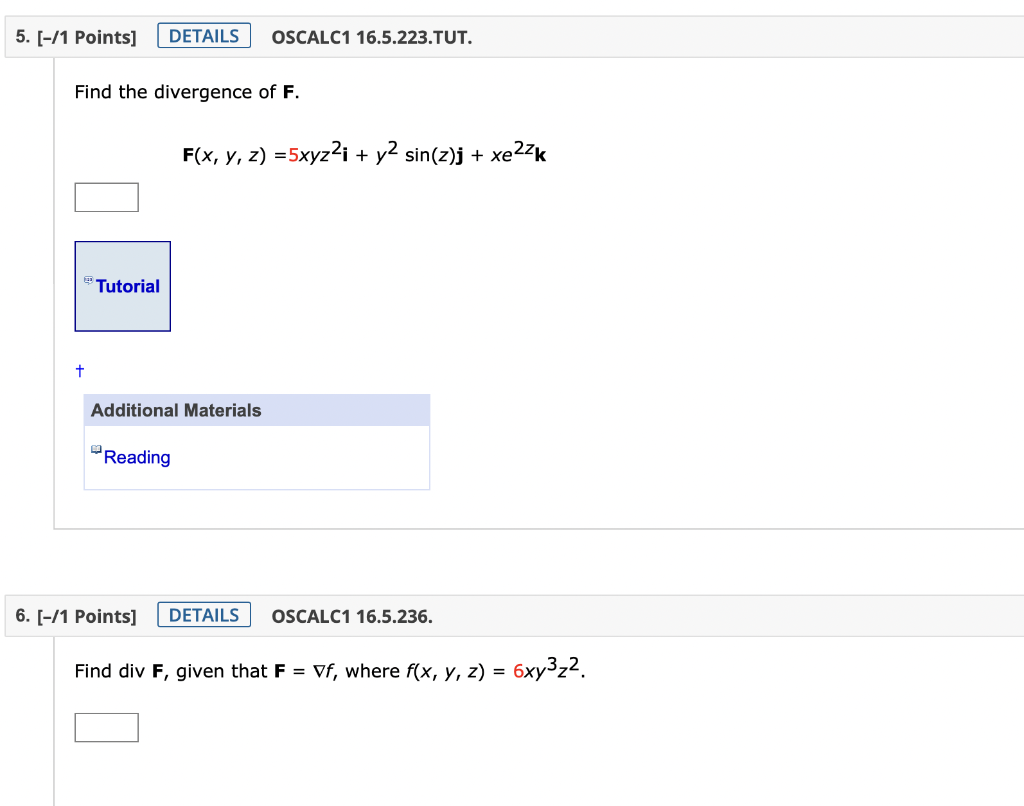 Solved 5. [-/1 Points] DETAILS OSCALC1 16.5.223.TUT. Find | Chegg.com