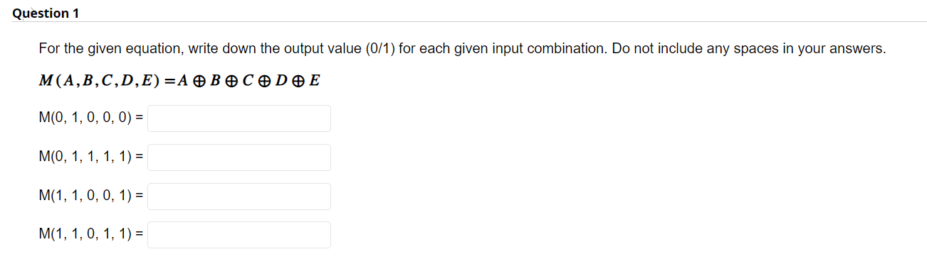 Solved For The Given Equation Write Down The Output Value 1865