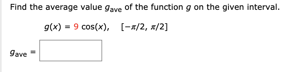 Solved Find The Average Value Gave Of The Function G On The