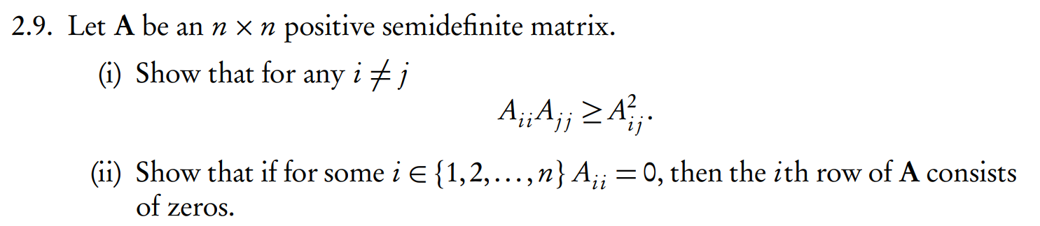 Solved Let A be an n × n positive semidefinite matrix. (i) | Chegg.com