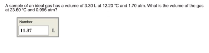 Solved A sample of an ideal gas has a volume of 3.30 L at | Chegg.com
