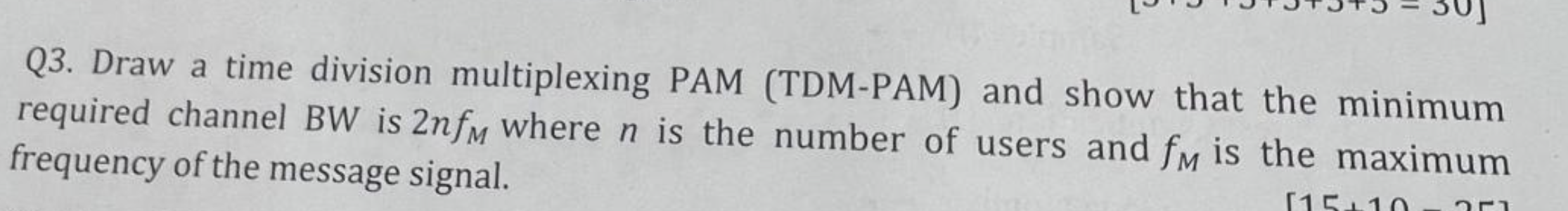 Solved Q3. Draw a time division multiplexing PAM (TDM-PAM) | Chegg.com