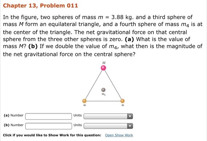 Solved Chapter 13, Problem 011 In the figure, two spheres of | Chegg.com