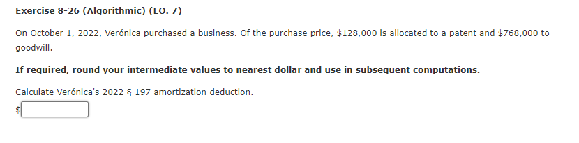 Exercise 8-23 (Algorithmic) (LO. 2, 3) Diana | Chegg.com