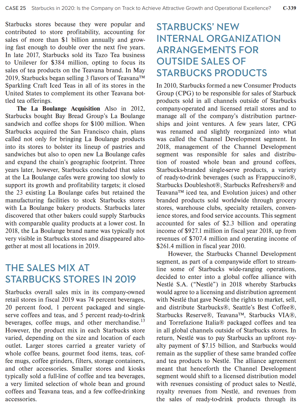 Solved Starbucks in 2020: Is the Company on Track to Achieve | Chegg.com