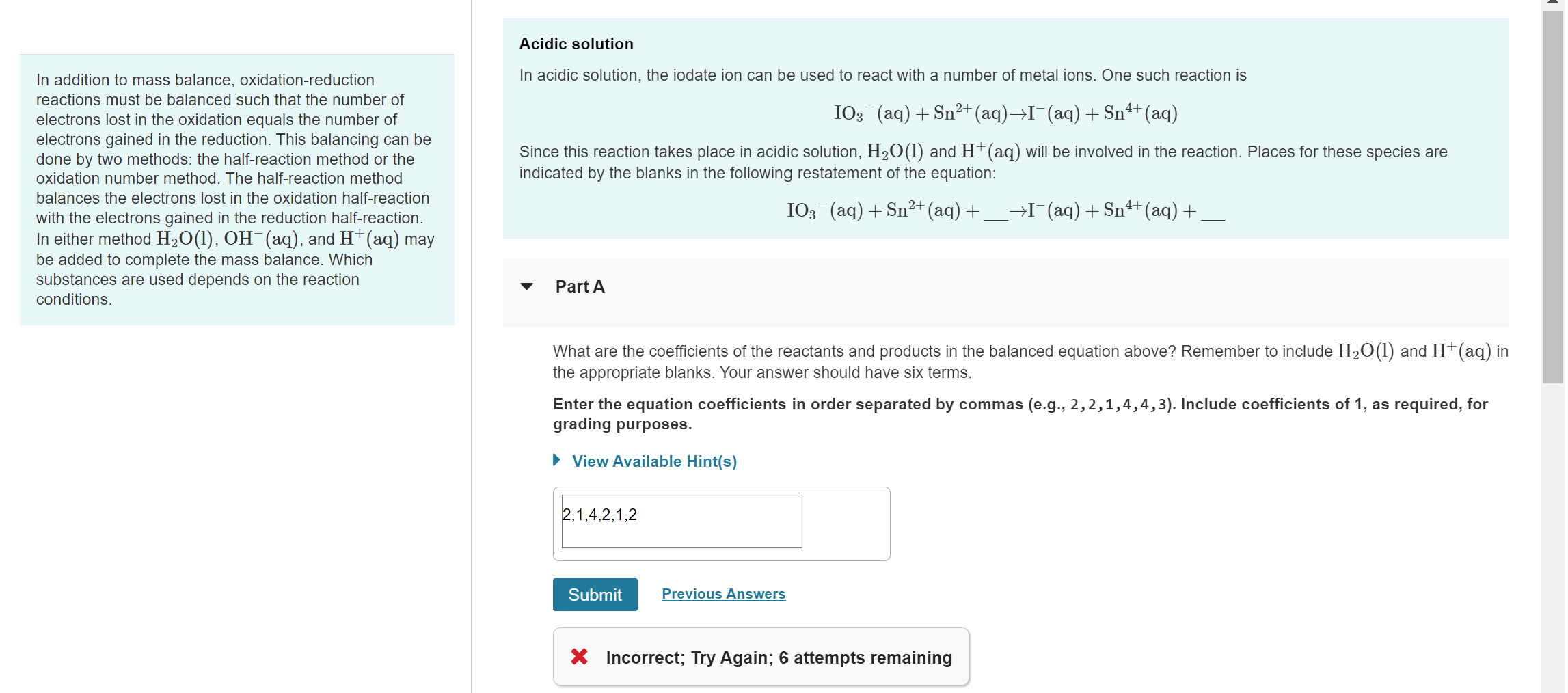 Solved What are the coefficients of the reactants and | Chegg.com