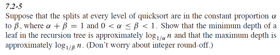 Solved Suppose that the splits at every level of quicksort | Chegg.com