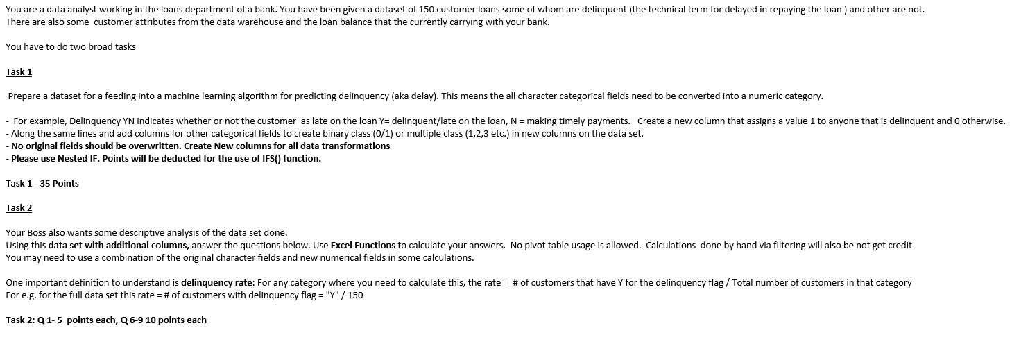 You have to do two broad tasks Task 1 Prepare a | Chegg.com