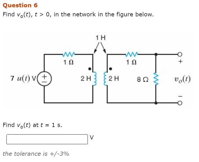Solved Find vo(t), t > 0, in the network in the figure | Chegg.com