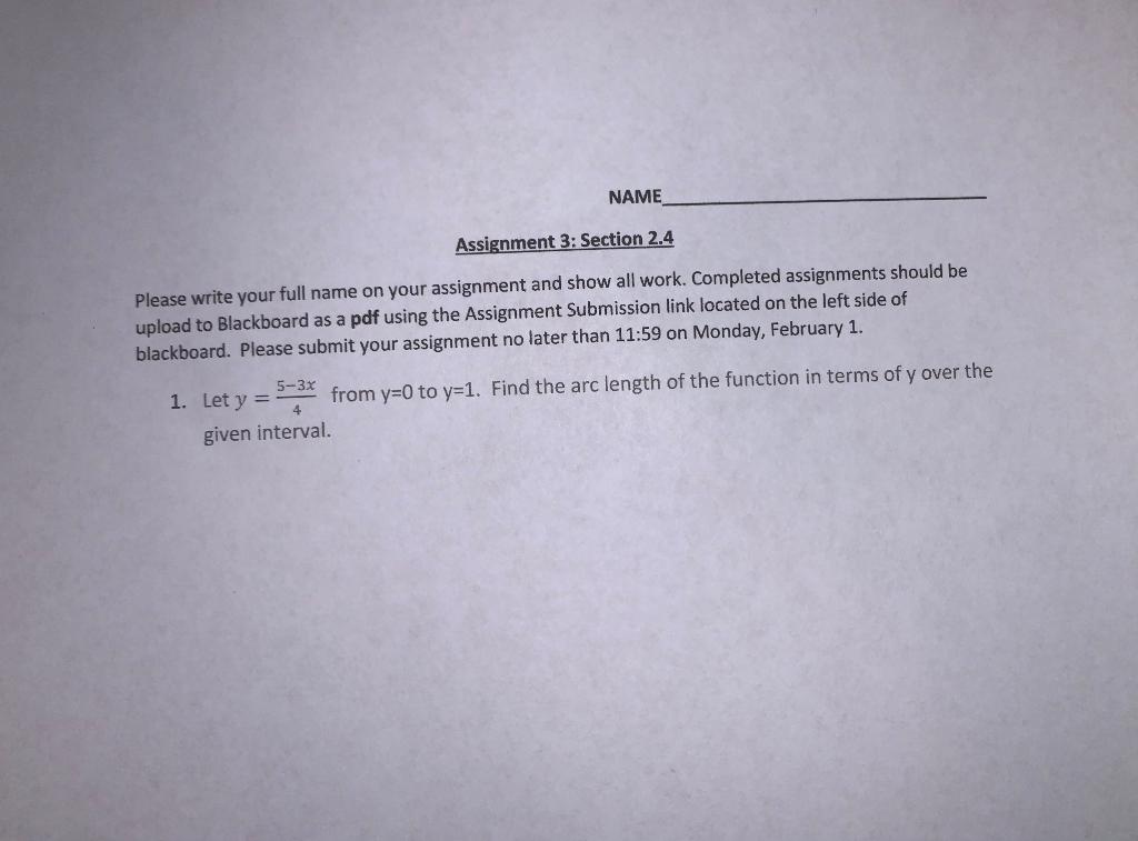 Solved NAME Assignment 3: Section 2.4 Please write your full | Chegg.com