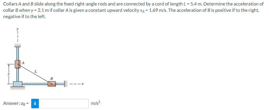 Solved Collars A and B slide along the fixed right-angle | Chegg.com