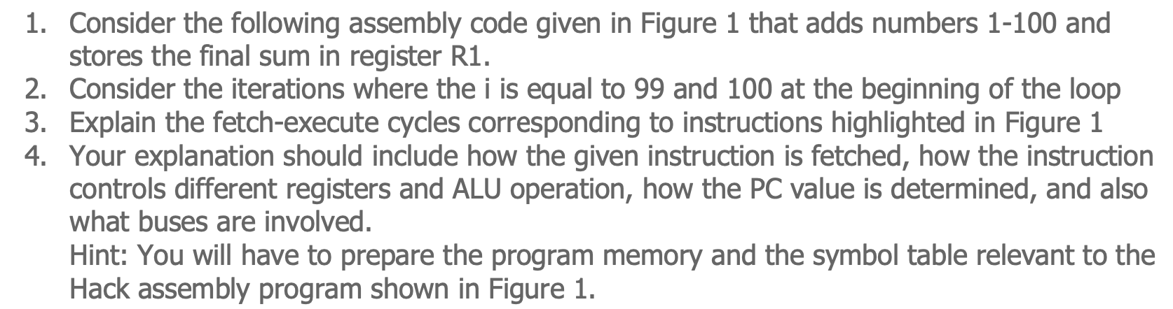 Solved 1. Consider the following assembly code given in | Chegg.com