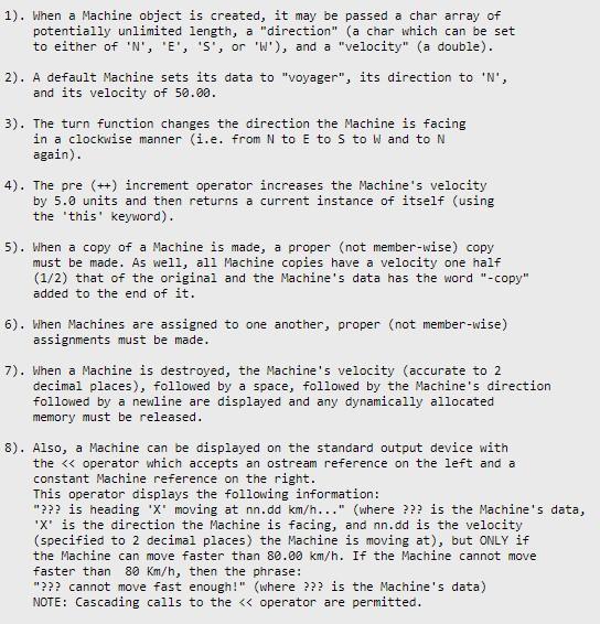 Solved Write the code for a C++ class called "Machine" that | Chegg.com