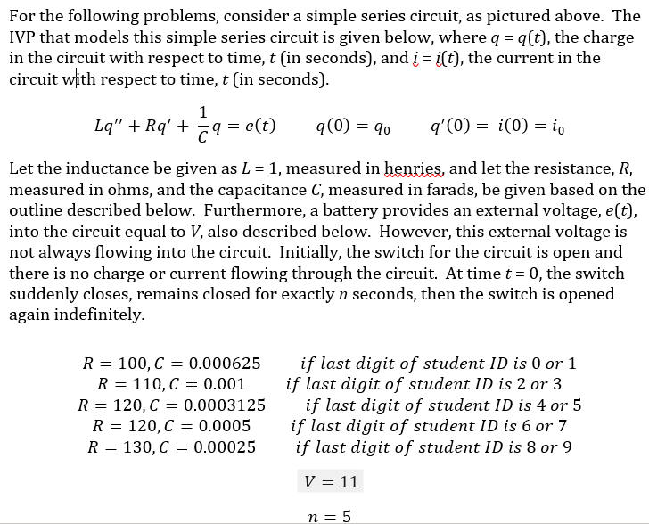 Solved A) Set up the IVP above with the appropriate values | Chegg.com