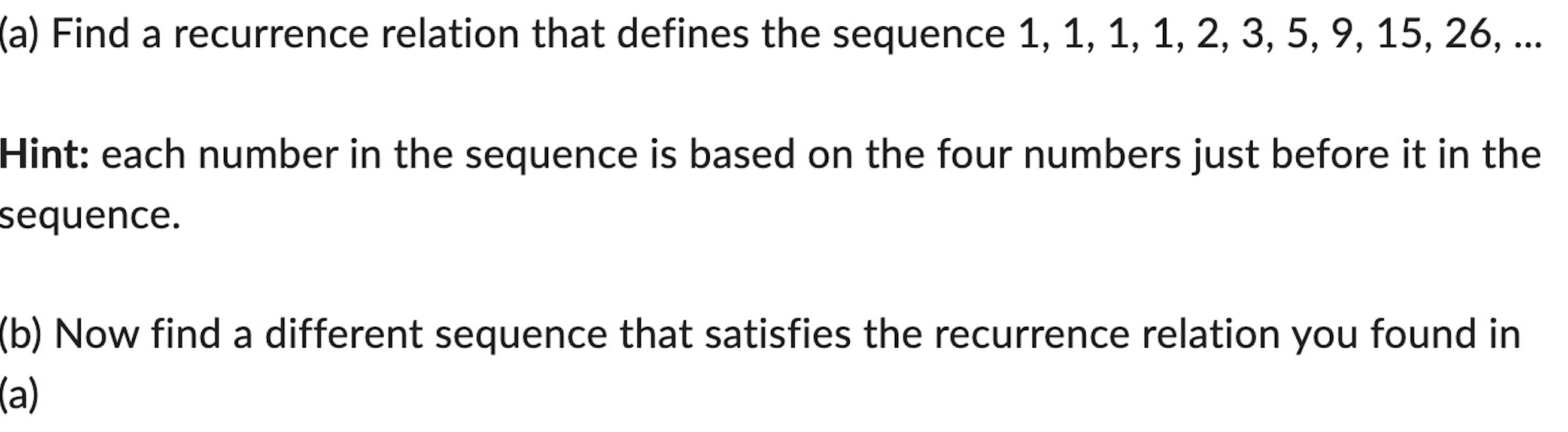 Solved (a) Find a recurrence relation that defines the | Chegg.com
