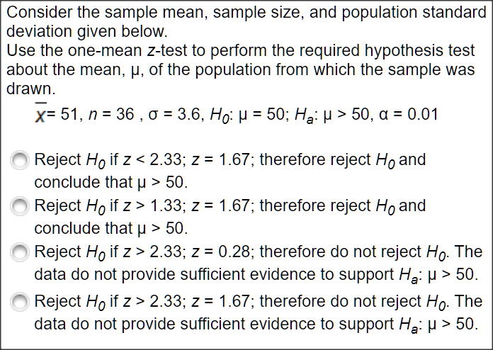 Solved Consider the sample mean, sample size, and population | Chegg.com